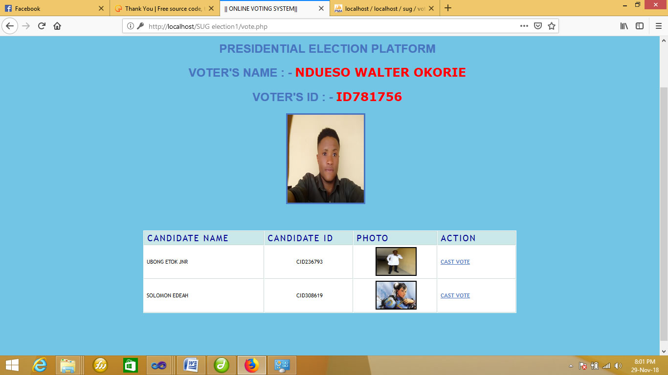 Online Voting for Students Election | SourceCodester